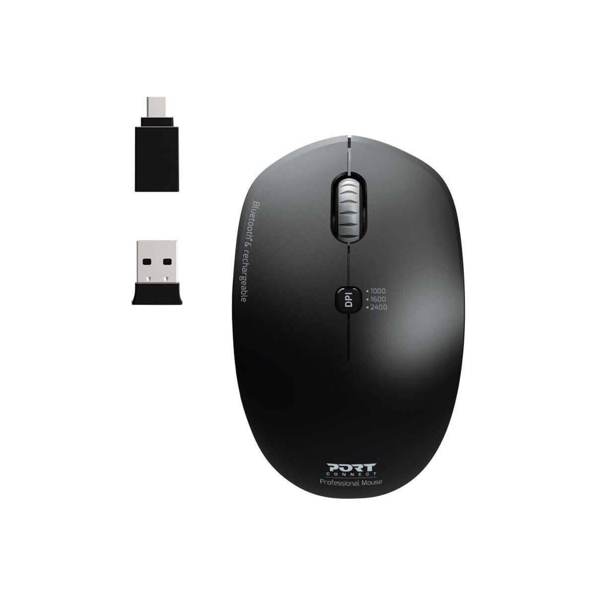 Mouse fara fir Port Designs 900707, 2400 DPI, 4 butoane, Negru - eMAG.ro