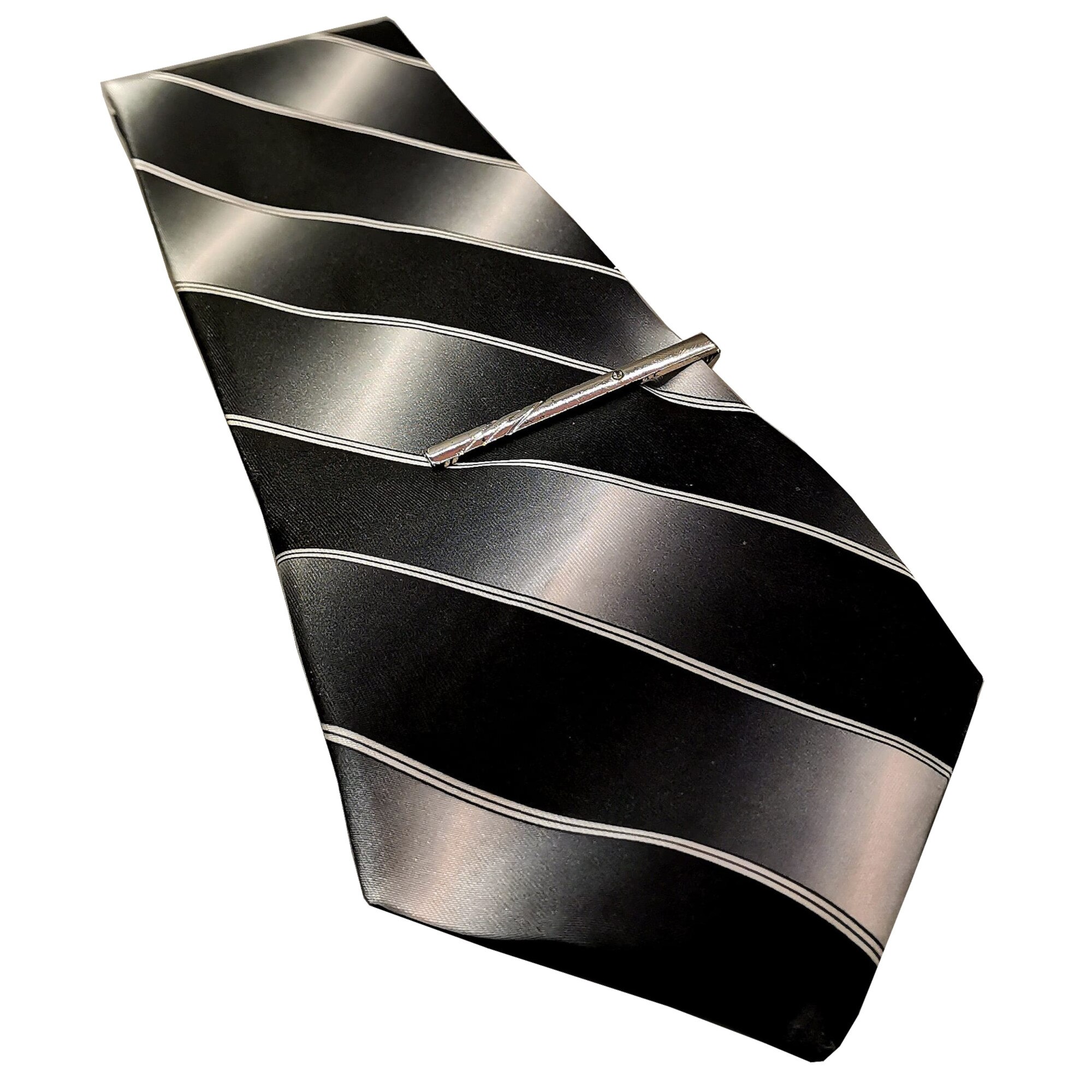 Cravata cu ac, neagra, poliester, 150 cm, Claum, 9-3/8, 4 - eMAG.ro