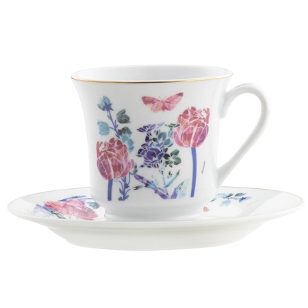 Set servire ceai sau cafea, 12 piese, 6 persoane, portelan, Domotti ...