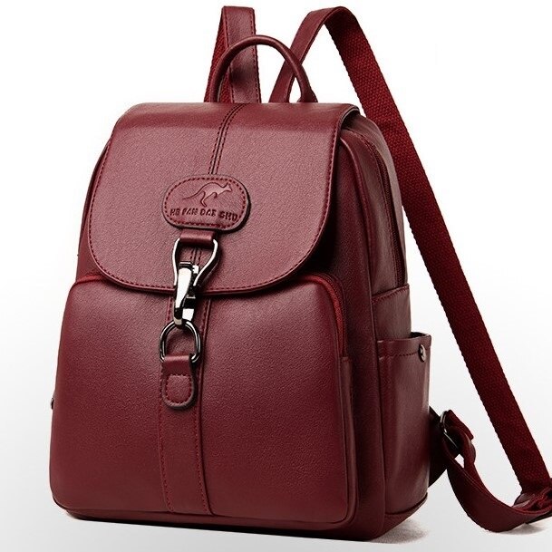 Rucsac de dama, Freeland B7380, Piele ecologica, Visiniu - eMAG.ro