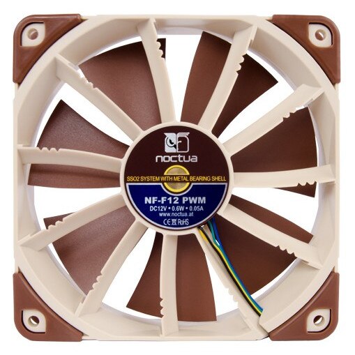 Вентилатор за компютър Noctua NF-F12-PWM, 120x120x25mm, SSO2 Bearing ...