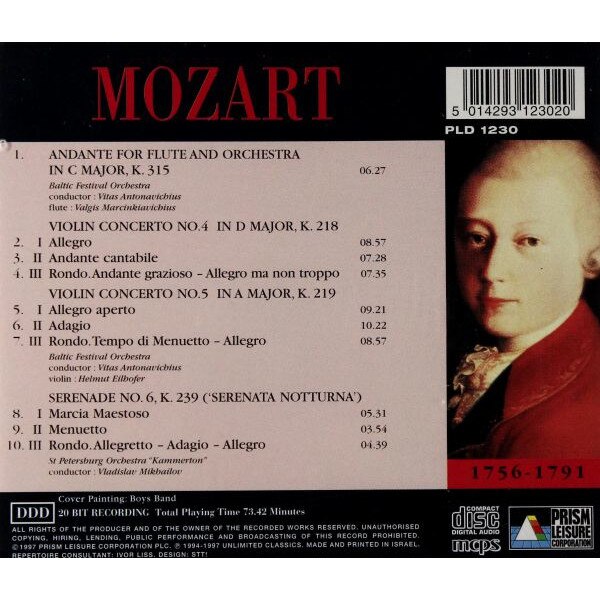 Mozart: Violin Concertos No. 4 & No. 5 [CD] - eMAG.bg