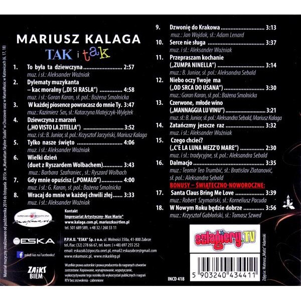 Mariusz Kalaga: TAK i tak [CD] - eMAG.hu