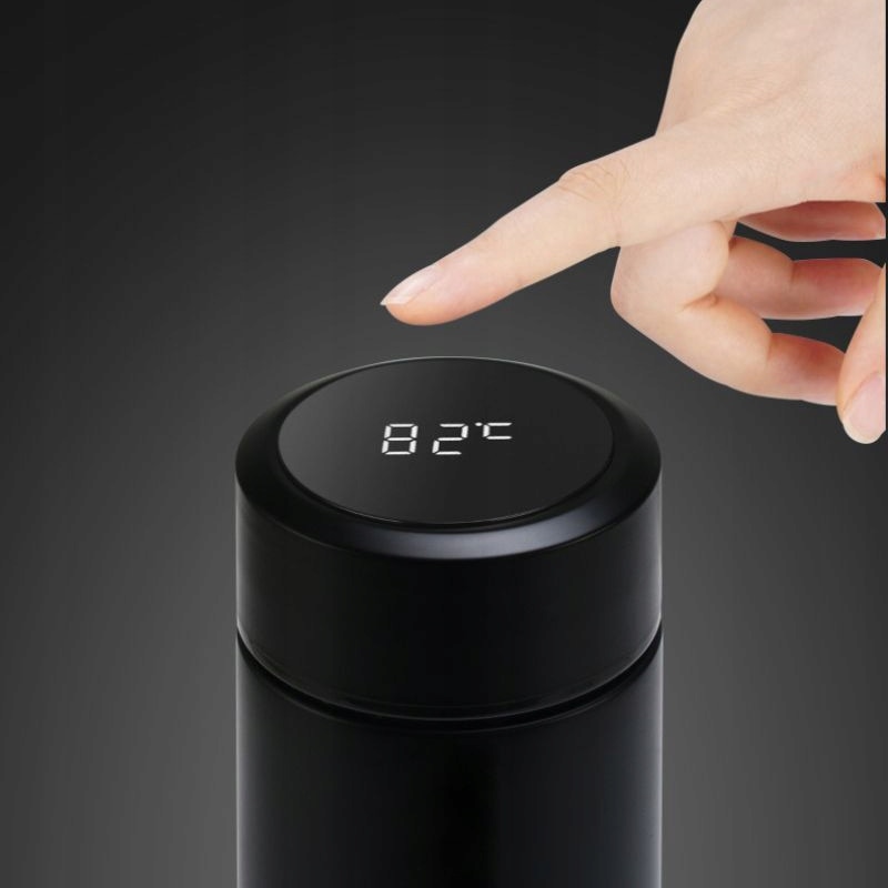 Termos Smart, Inox, Display LED, Afisare temperatura, 500 ml, 6.5×22.5 ...