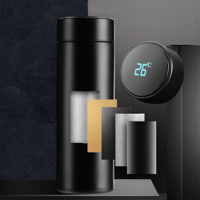 Termos smart cu Ecran LED pentru cafea/ ceai, sita infuzor, indicator ...