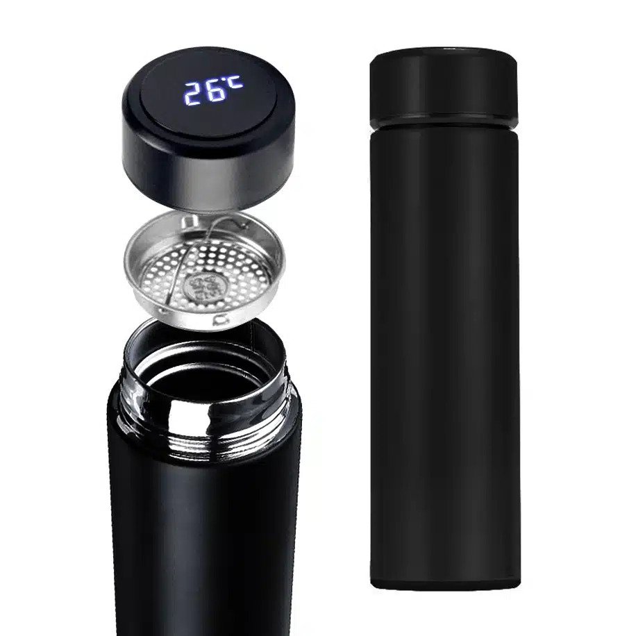 Termos Smart, Inox, Display LED, Afisare temperatura, 500 ml, 6.5×22.5 ...