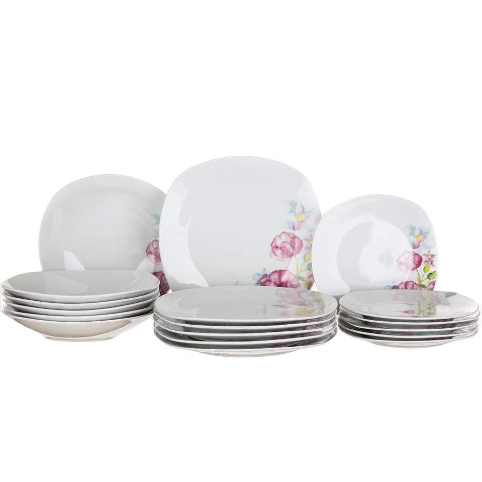 Set serviciu de masa Dolores, Banquet, Portelan, 18buc, Alb - eMAG.ro