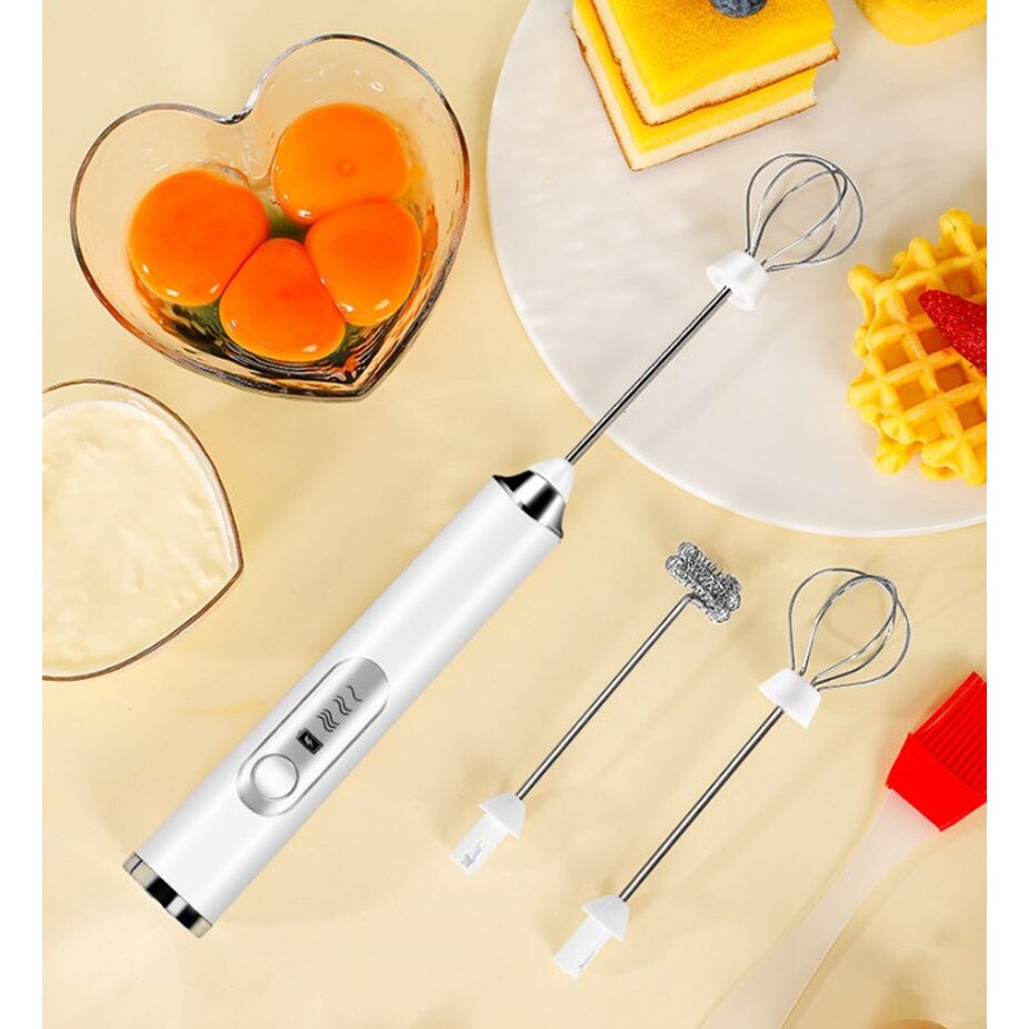 Mixer spuma lapte, BOMSTOM, Inox, USB, Reglare cu 3 viteze，Argintiu ...