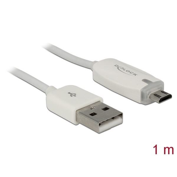 Delock Usb A 2 0 Usb Micro B Apa Apa Adat és Töltőkábel Led