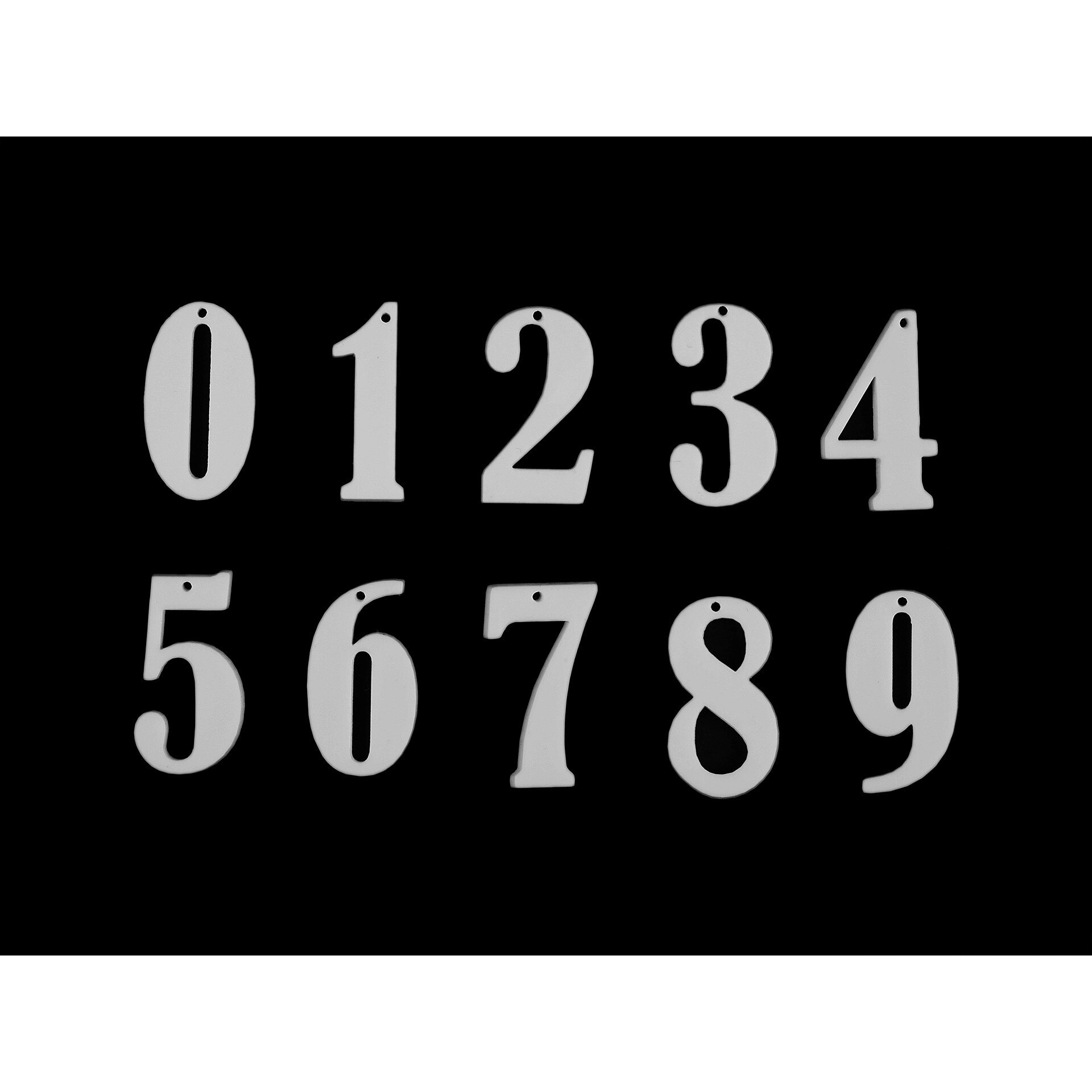 Set 10 numere din plastic pentru cusut, agatat sau lipit 0-9, Alb - eMAG.ro