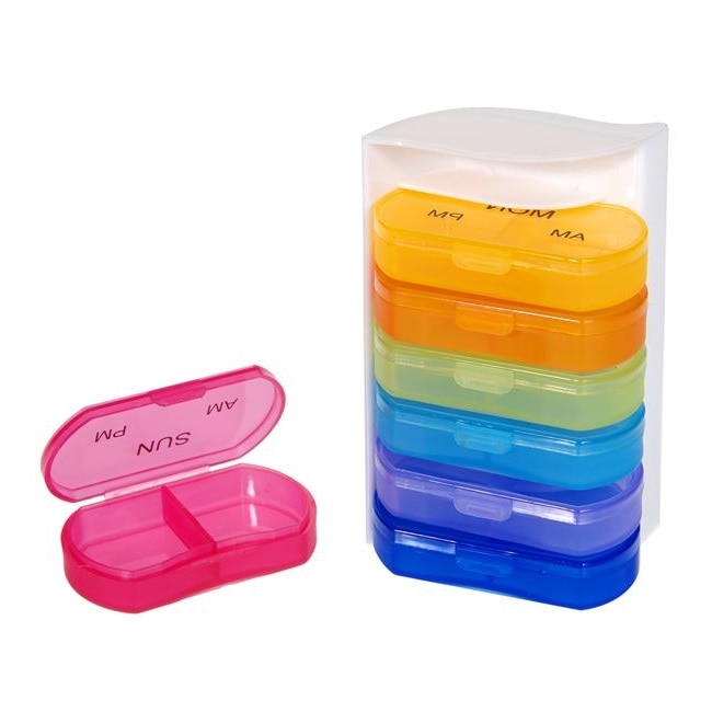 Organizator de medicamente pe zile format din 7 cutiute din plastic ...