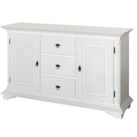 Comoda alba 100% lemn, vopsita alb semi transparent. - eMAG.ro