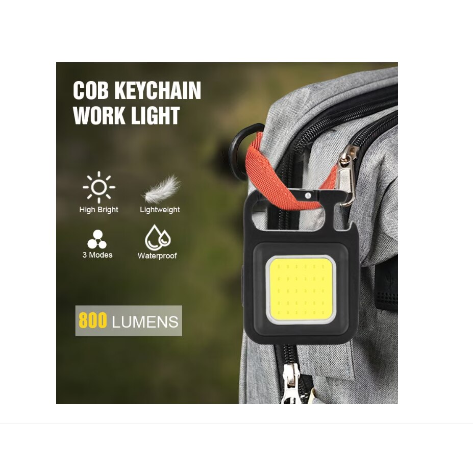 LED джобно фенерче, тип ключодържател, зареждане през usb Type C, за ...