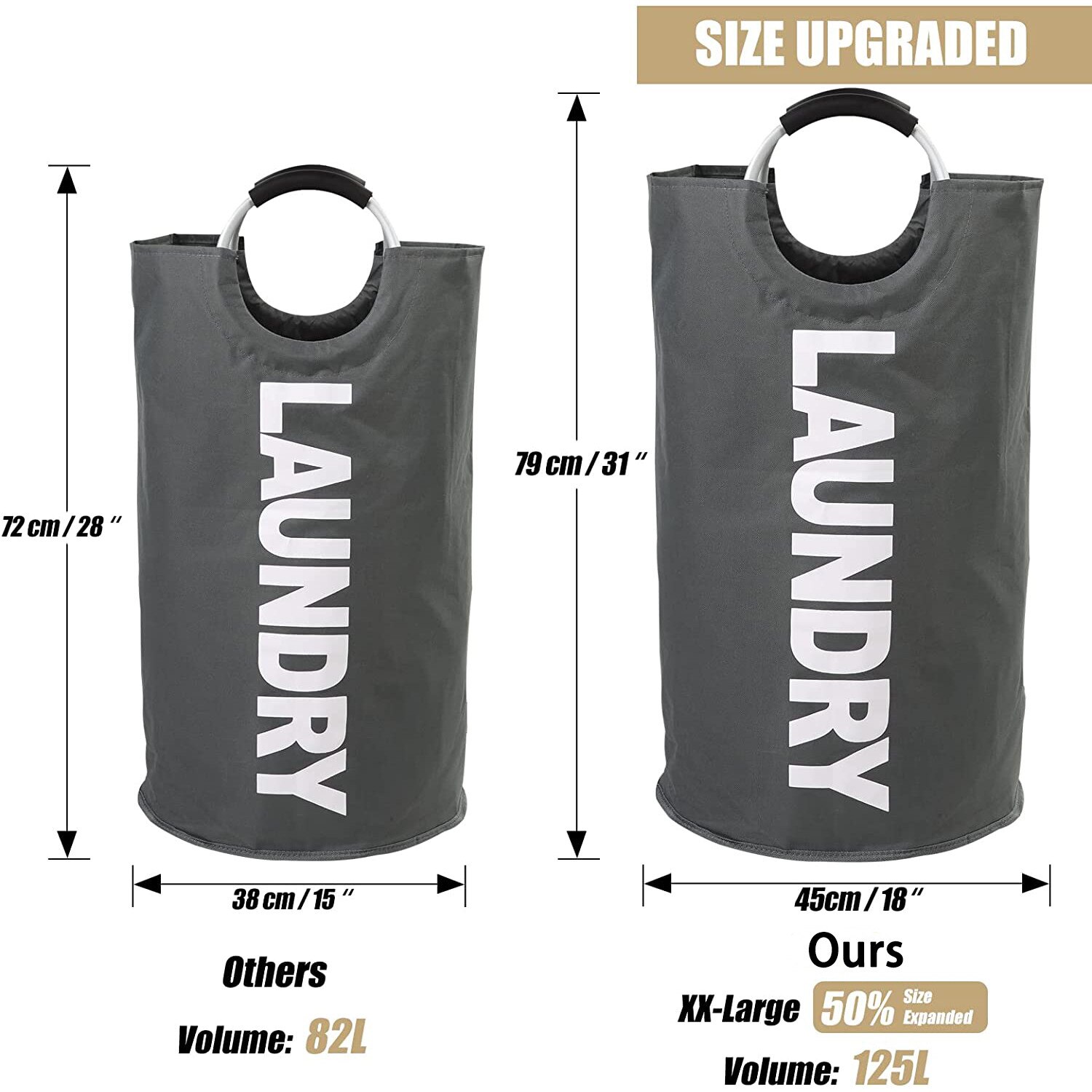 Cosuri de rufe, JRing, Poliester, 125 l, Gri - eMAG.ro