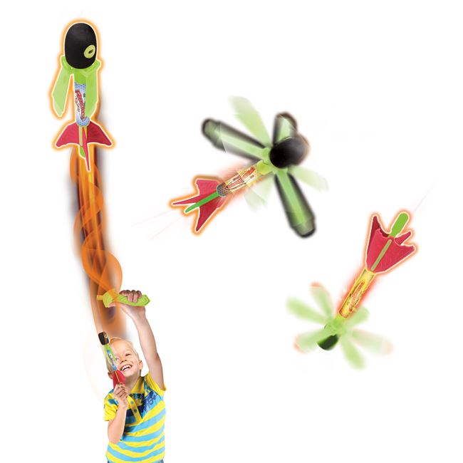 Racheta pentru copii tip prastie, verde, cu sunet si lumini - eMAG.ro