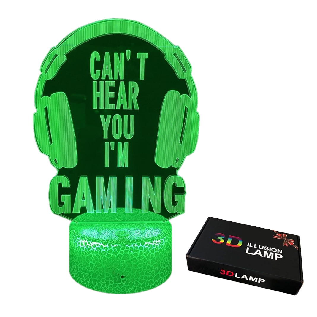 Lampa gaming LED 3D iluzie optica de birou sau noptiera, baza cu ...