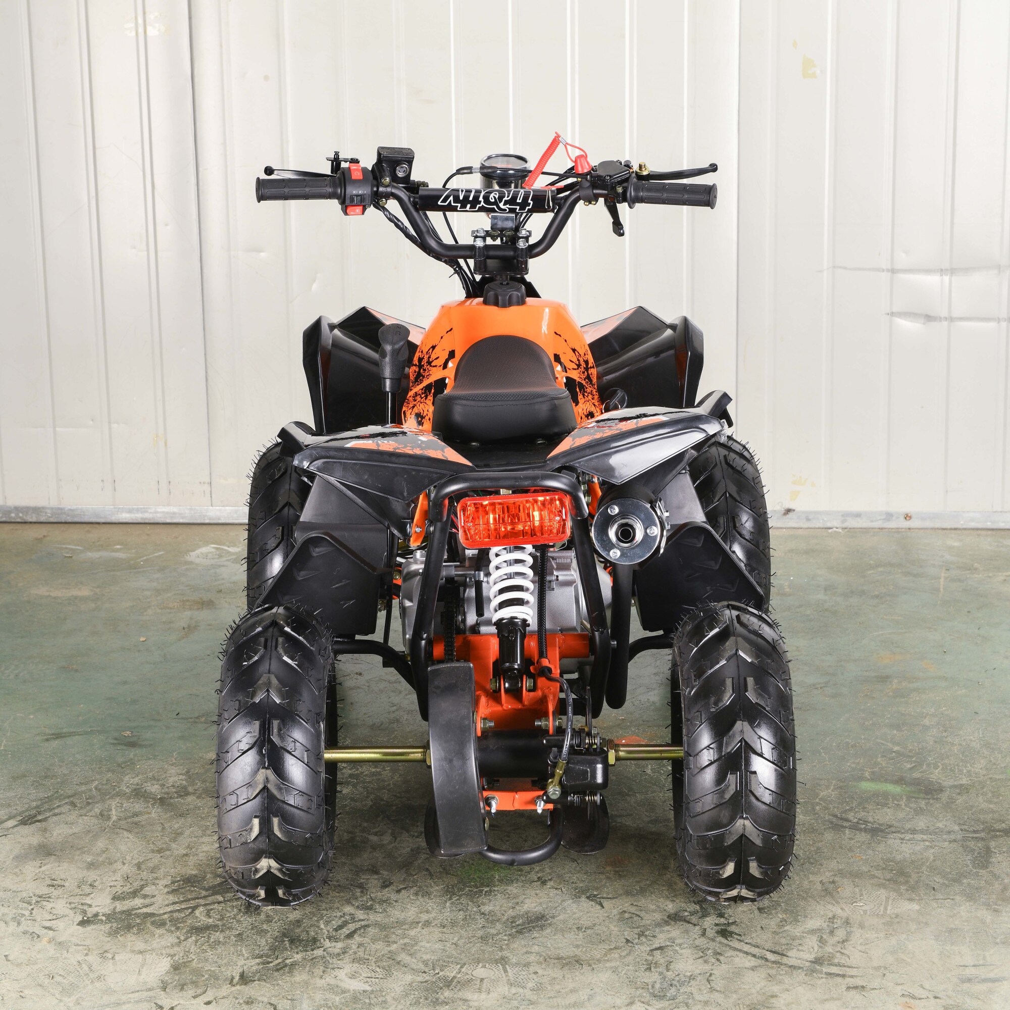 ATV002, motor benzina,110cc, 4 viteze, cutie viteze manuala, transmisie lant, Portocaliu - eMAG.ro