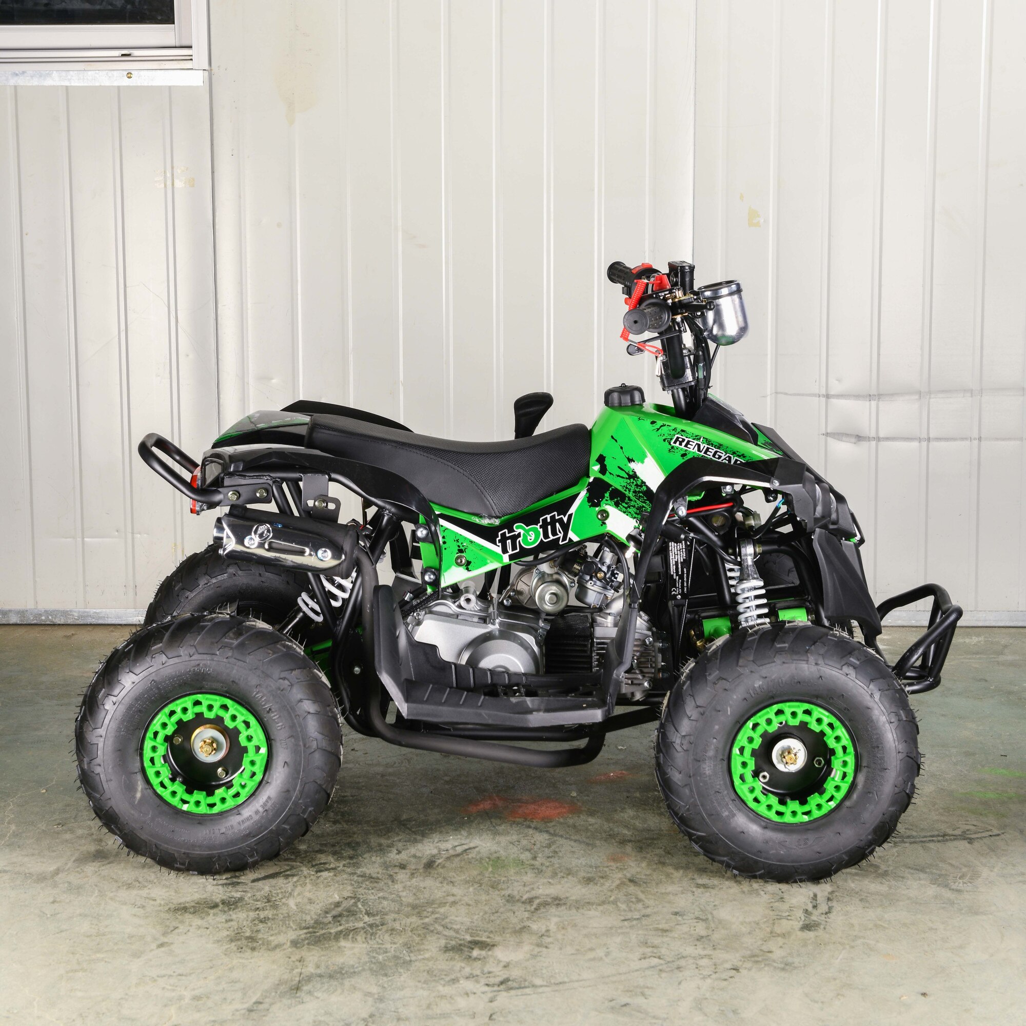ATV002, motor benzina,110cc, 4 viteze, cutie viteze manuala, transmisie lant, verde - eMAG.ro