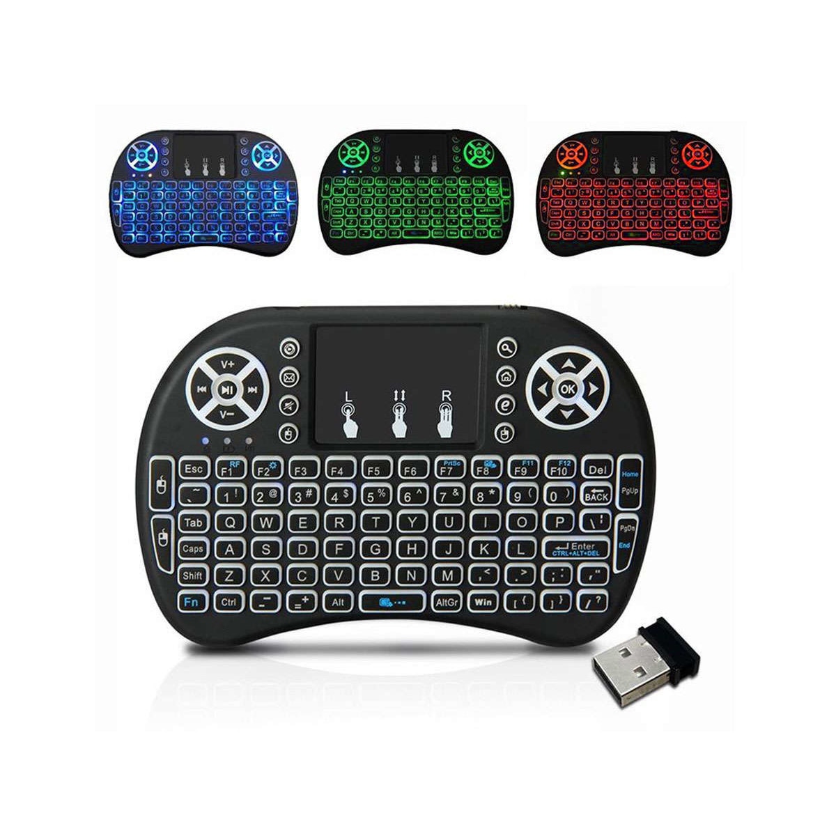 Mini tastatura fara fir, Alogy, Efect 3 culori, Negru - eMAG.ro