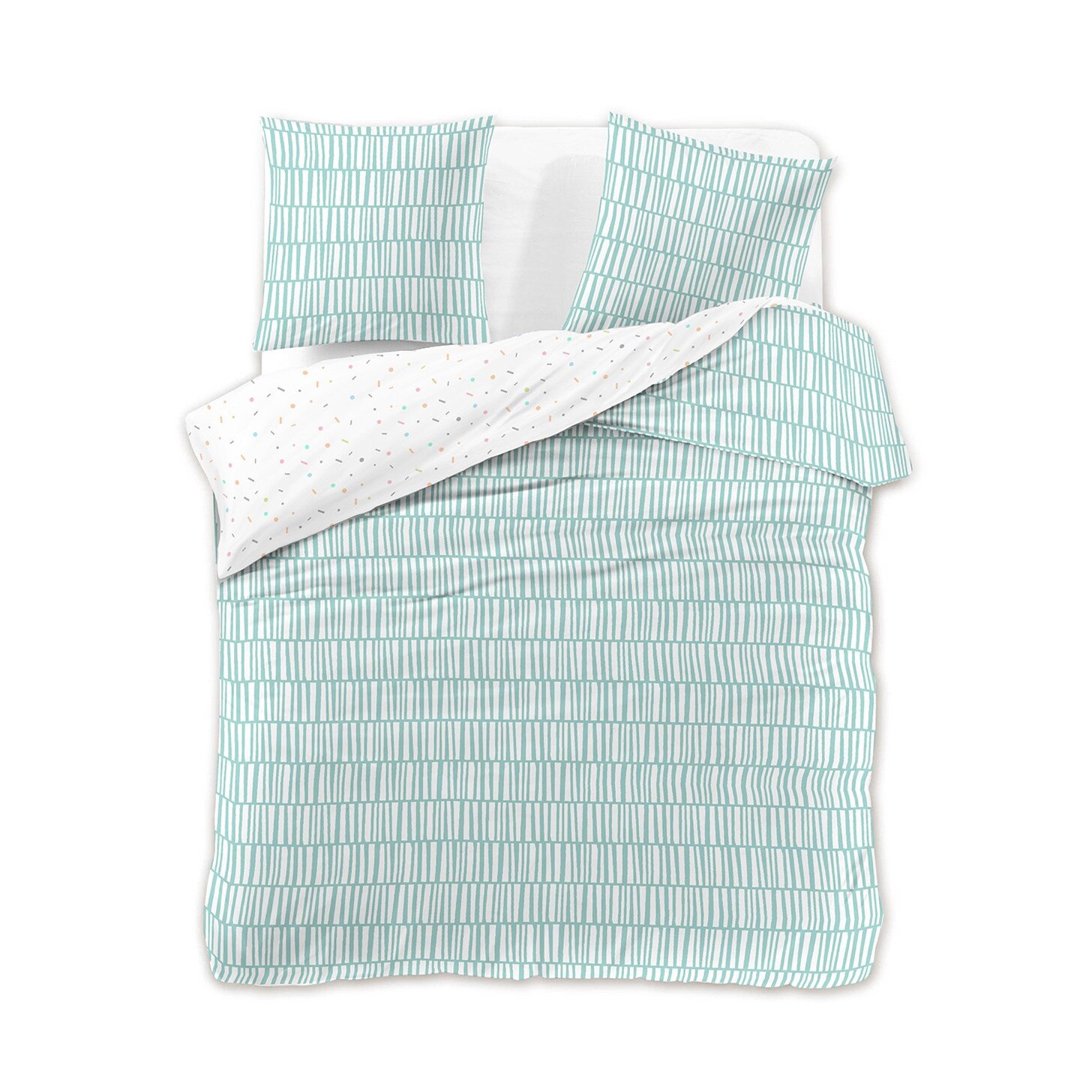 Lenjerie de pat clasica 200x200+80x80*2, Menta, Zender Textil - eMAG.ro