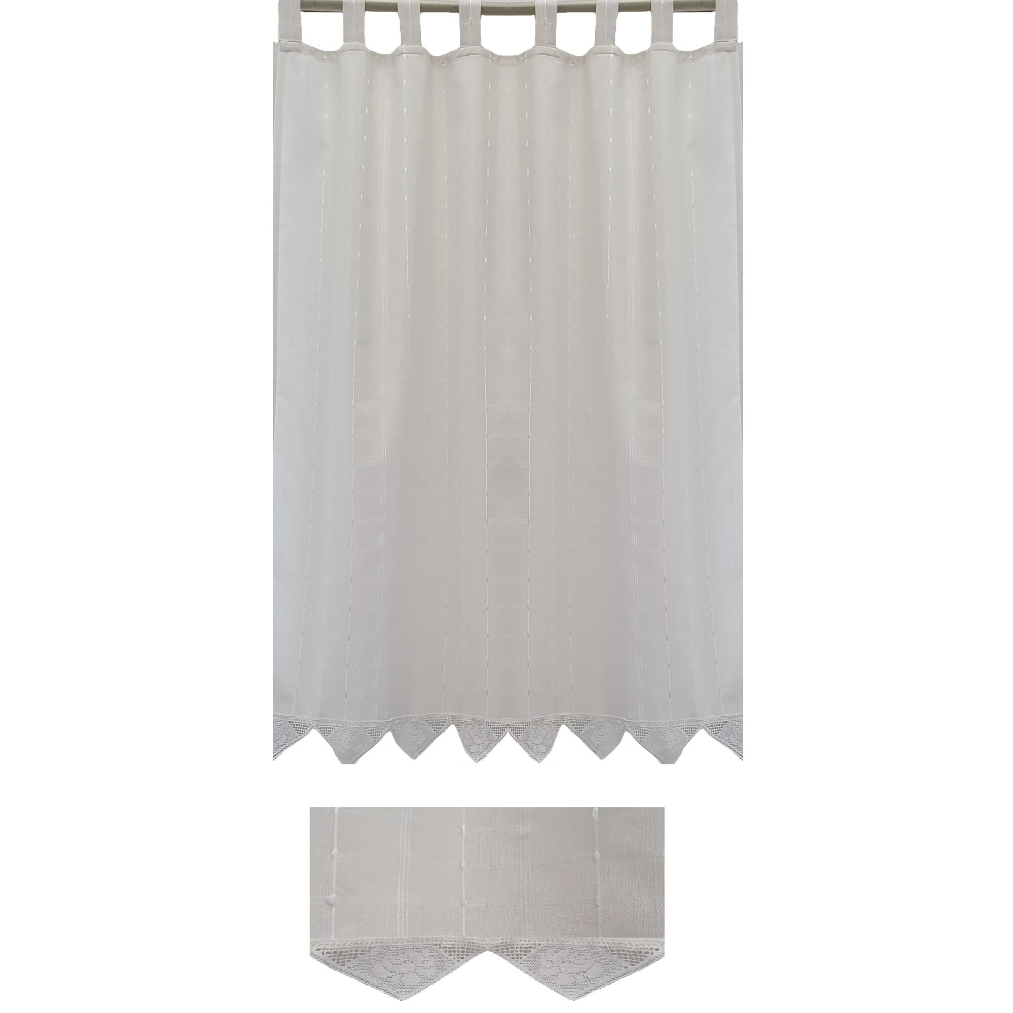 Perdea rustica Decorint confectionata cu bride PRB.01, Crem, 150 x 160 ...