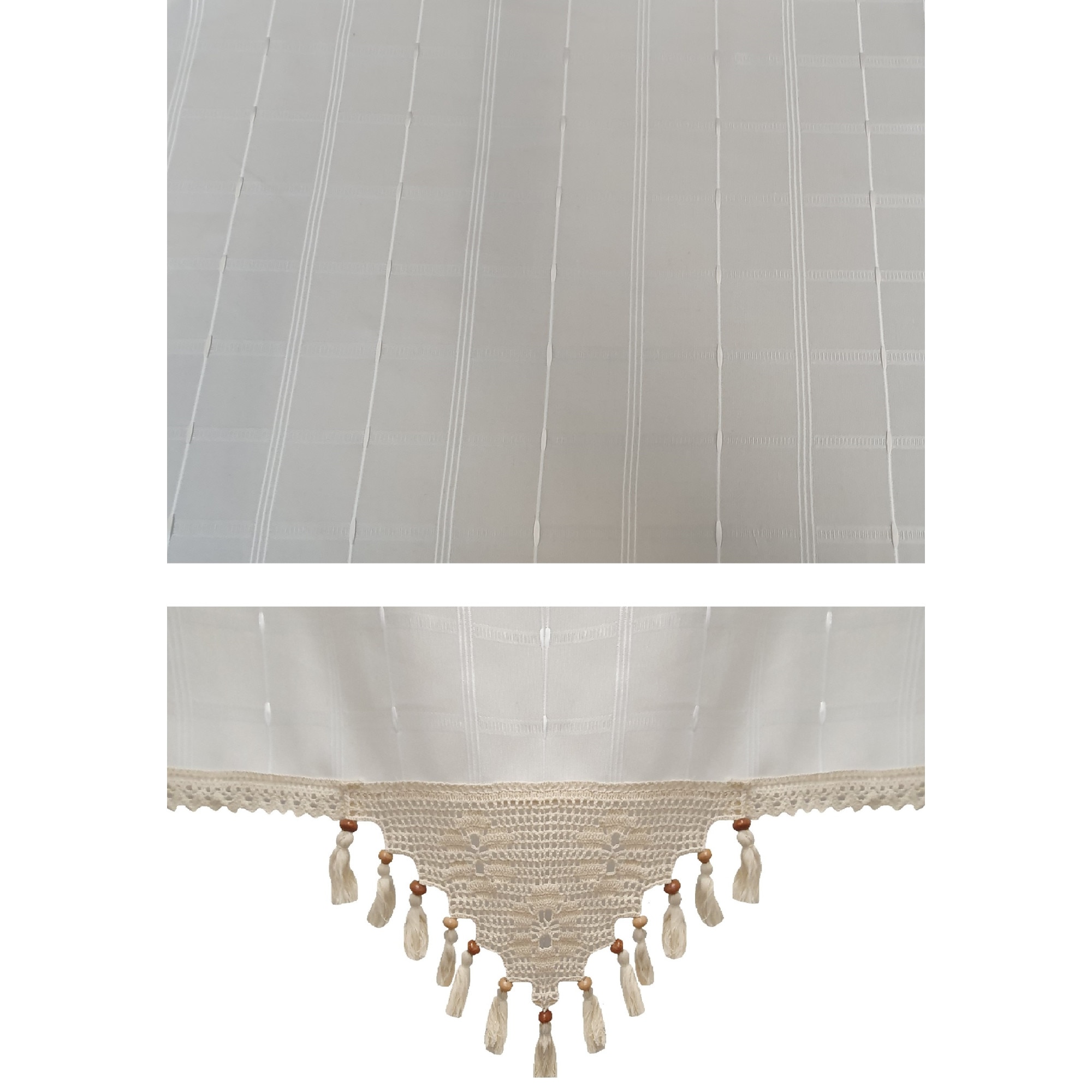 Perdea rustica Decorint confectionata cu bride PRB.02, Crem, 150 x 170 ...