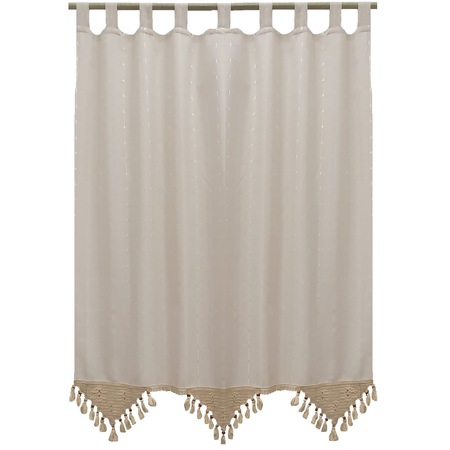 Perdea rustica Decorint confectionata cu bride PRB.02, Crem, 150 x 170 ...