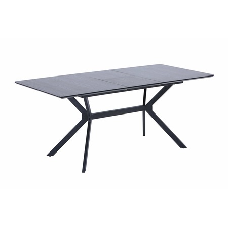 Masa extensibila, Fly, Cadru din matel si blat din MDF, Negru, 140 ...