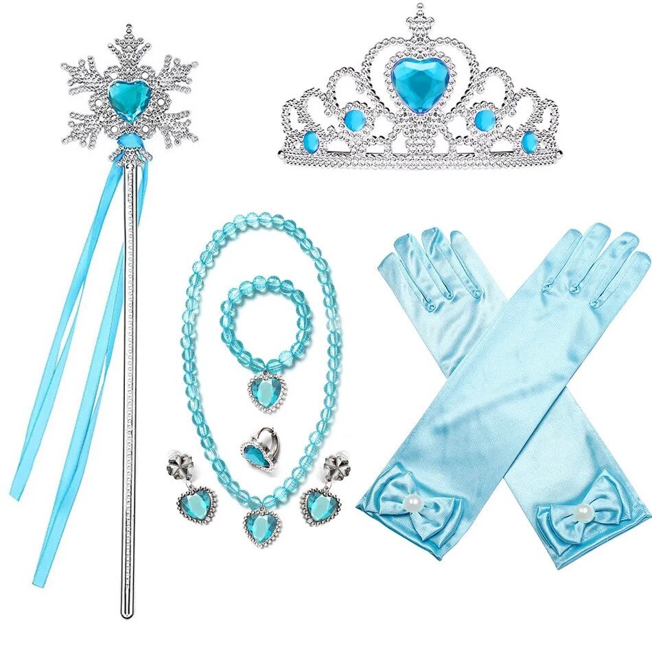 Set Rochie Elsa Frozen 2, cu Accesorii si Trena detasabila, Tesaturi ...