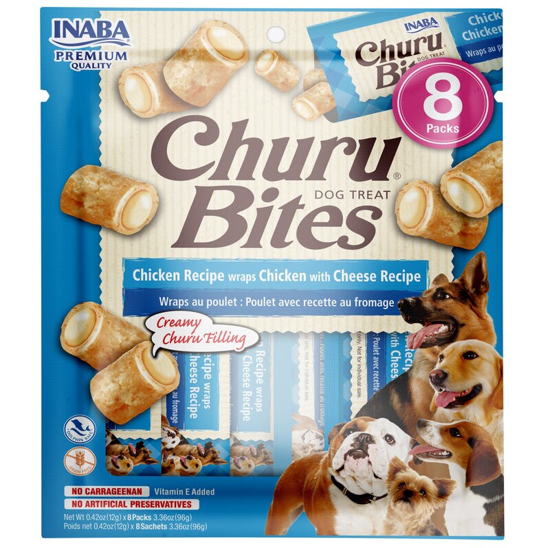 Recompense pentru caini Inaba Churu Bites, Pui si Branza, 8 x 12 g ...