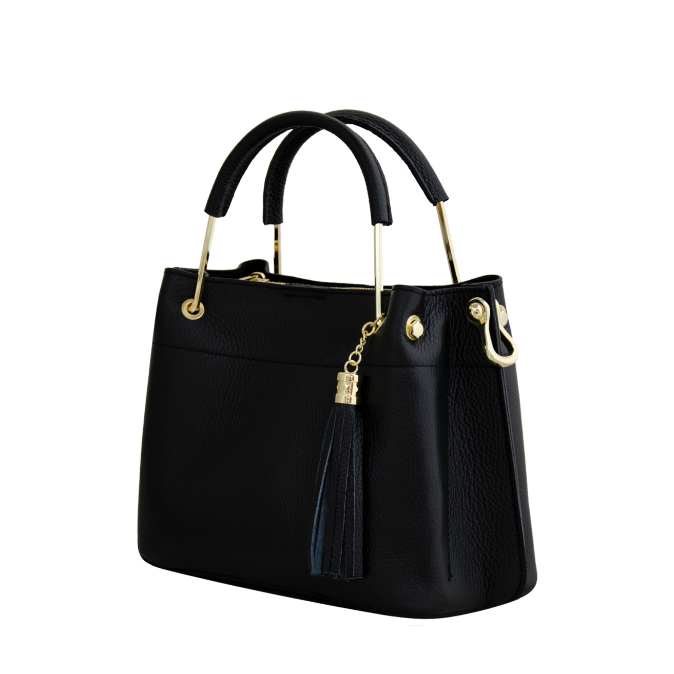 Geanta de dama din piele naturala Eva Bags, Narcisa mica negru mat ...