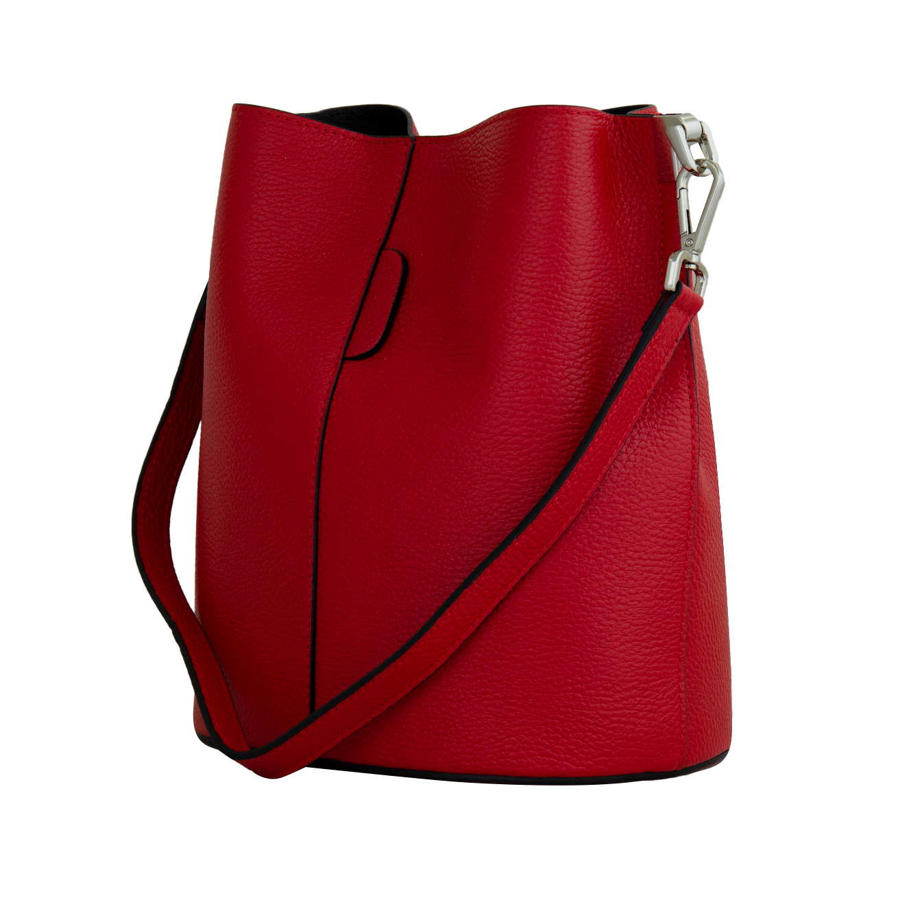 Geanta de dama din piele naturala Eva Bags, Eda rosu aprins,24x28x16 ...