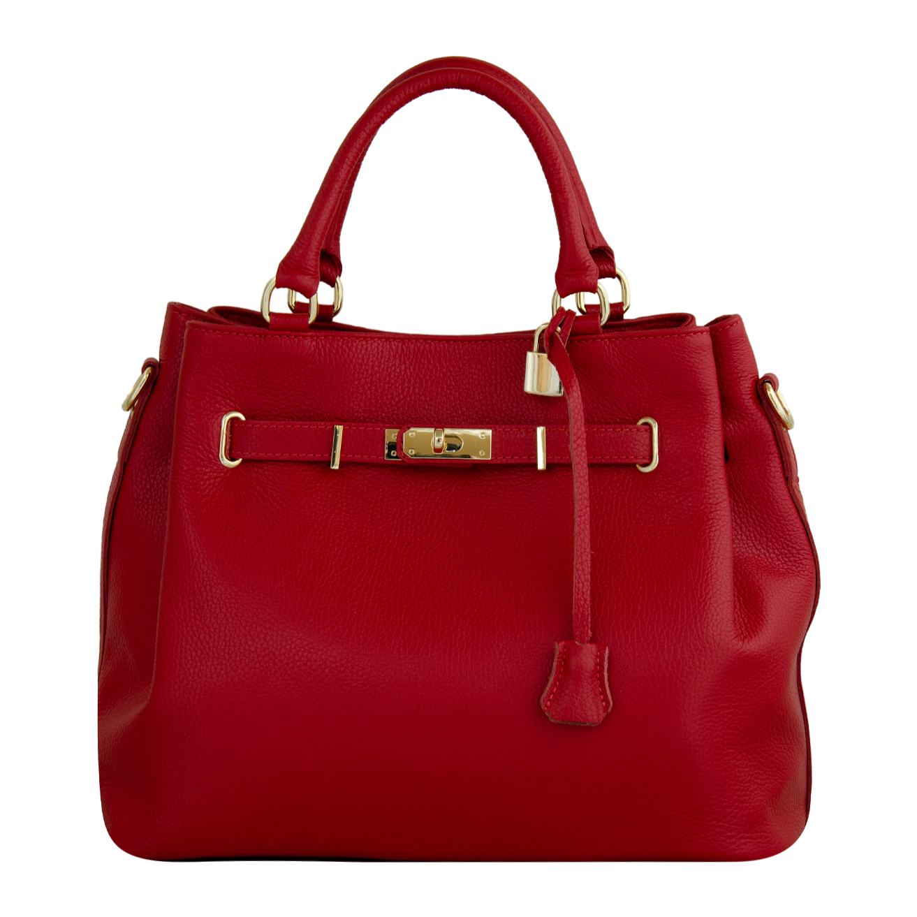 Geanta de dama din piele naturala Eva Bags, Helga rosu aprins,38x30x20 ...