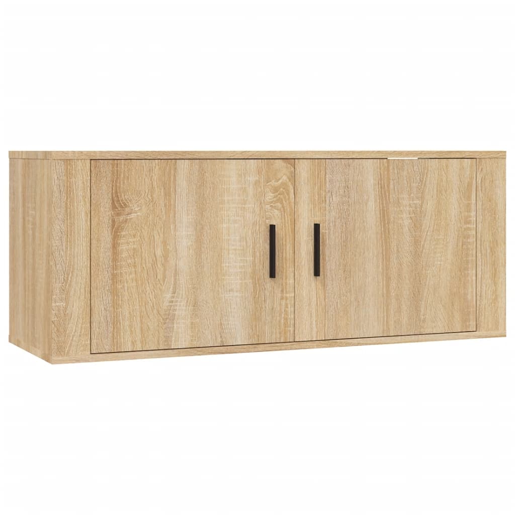 Set dulap TV vidaXL, 2 piese, stejar sonoma, lemn prelucrat, 100 x 34.5 ...