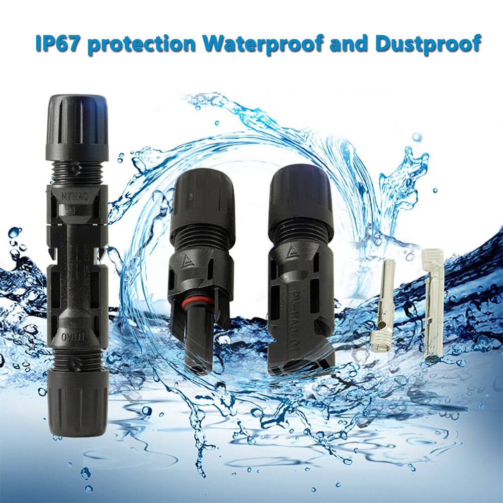 Set conectori si chei panou solar, Tata/mama, conector MC4, IP67, negru - eMAG.ro