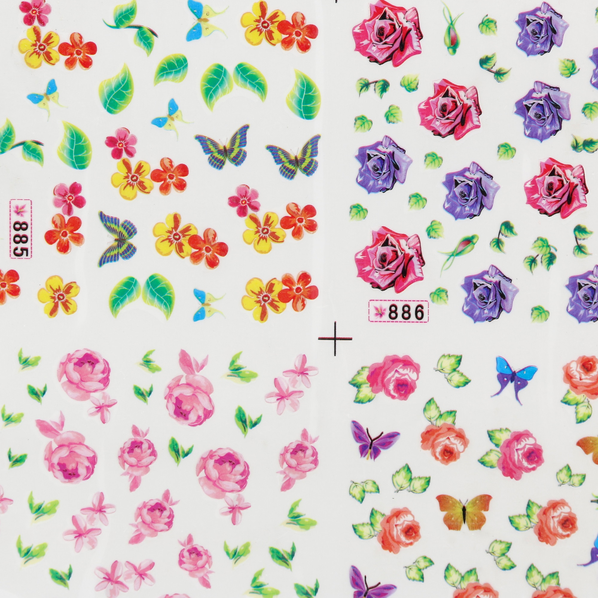Tatuaj sticker unghii, Global Fashion, Flower 2, Multicolor - eMAG.ro
