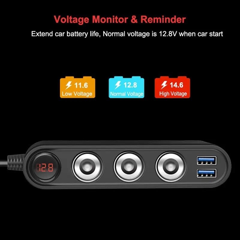 Adaptor splitter bricheta auto 7in1, Qyntech®, Multiplicator, 12V/24V ...