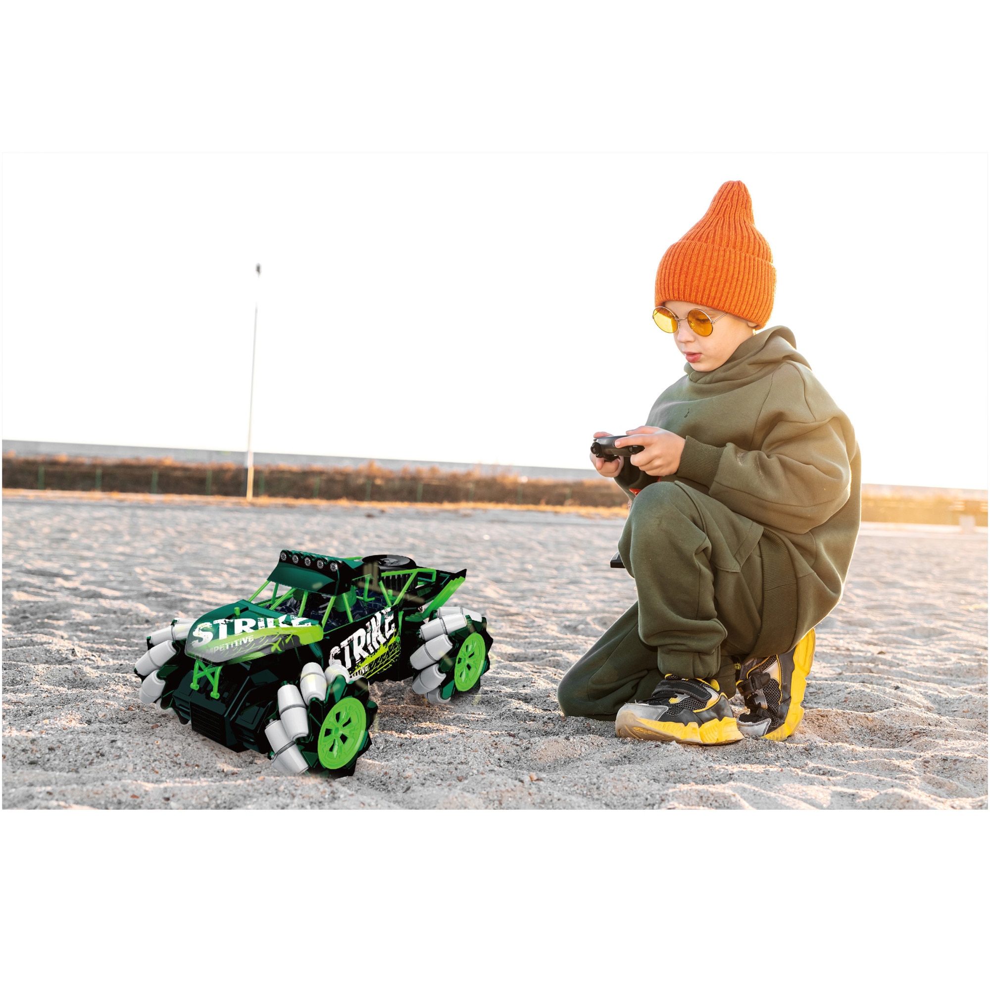 Masinuta cu telecomanda Mappy Drift Buggy, verde / negru - eMAG.ro