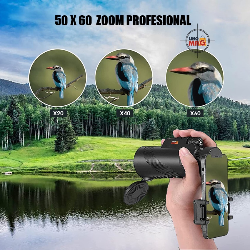 Monoclu Telescop profesional HD 50X60 de Inalta Definitie cu Suport ...