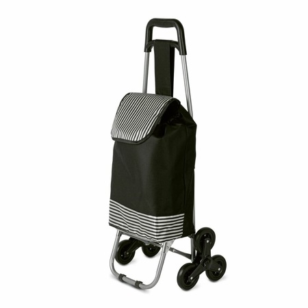 Carucior de cumparaturi pe 3 roti, ZakupyTV, 40 x 30 x 92 cm, negru ...