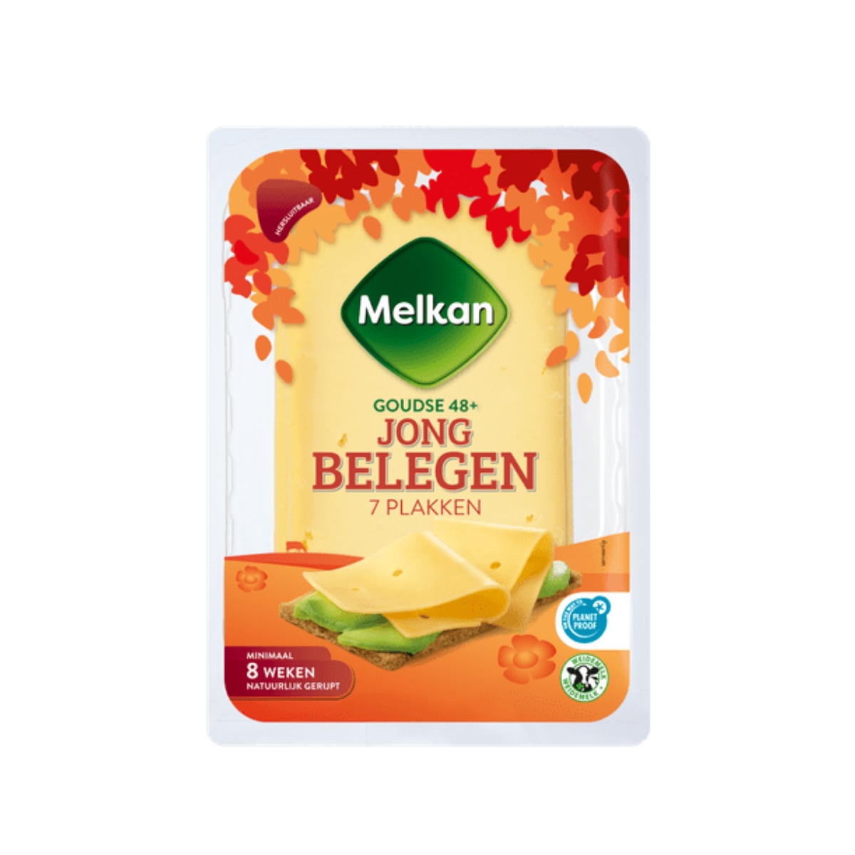 Branza Gouda, tanara maturata, 7 felii, 190g, Melkan, 48+ - eMAG.ro