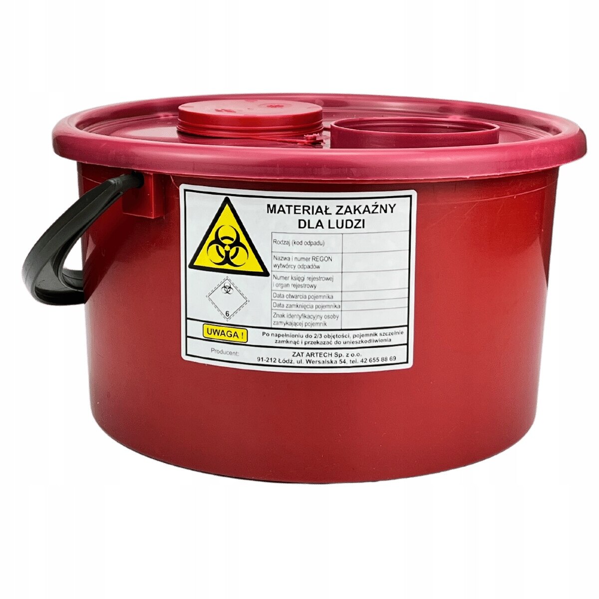 Recipient pentru deseuri medicale, Contur, Rosu, 5 L - eMAG.ro