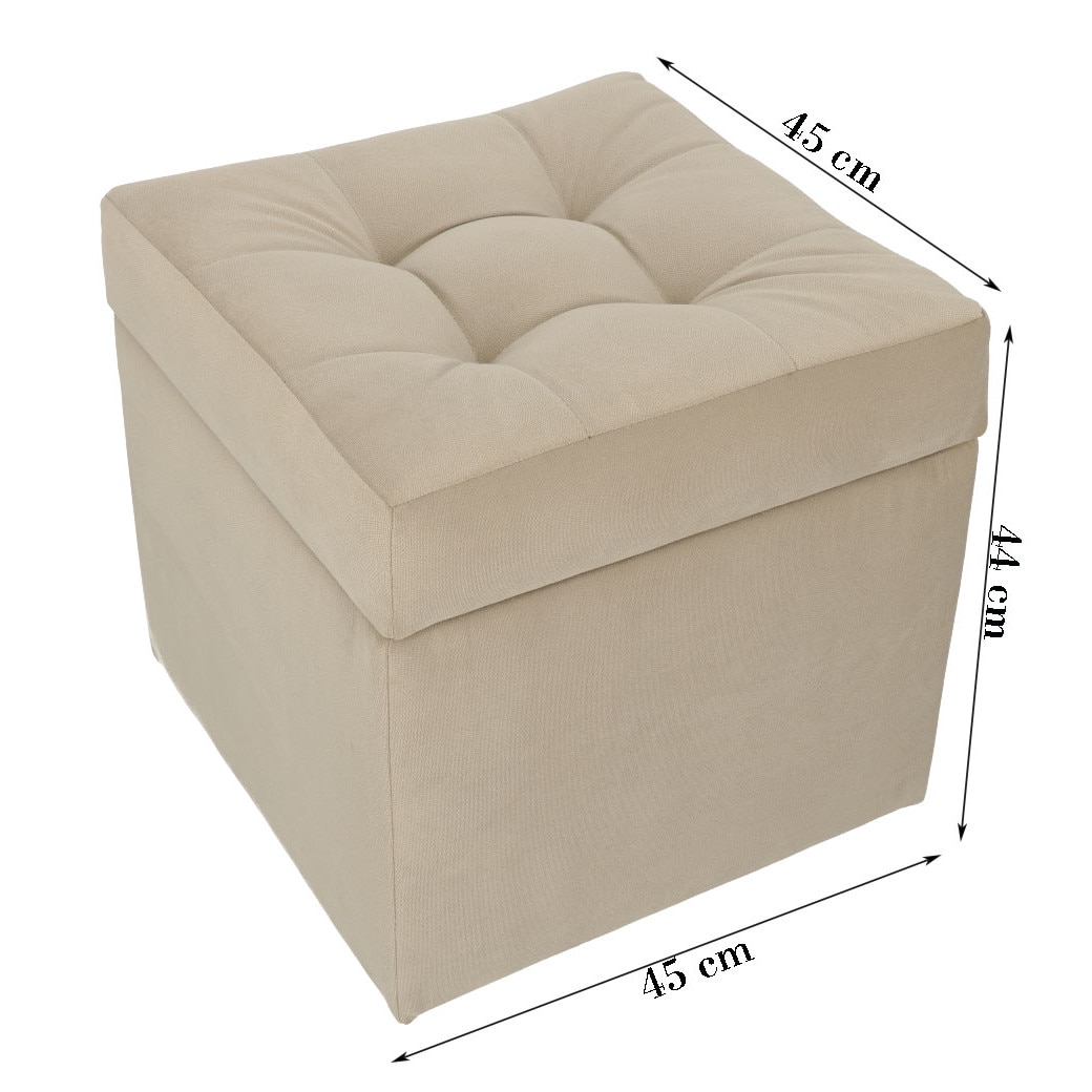 Taburet cu spatiu de depozitare, Postergaleria, 45 x 45 cm, bej, L 11 ...