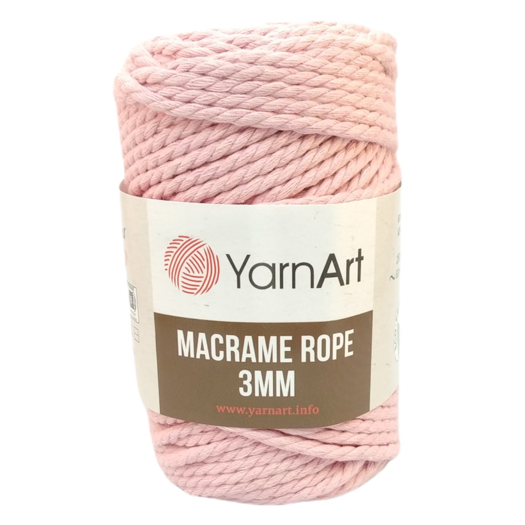 Snur Macrame, Yarnart, Bumbac\Poliester\Viscoza, 63m, Roz, 250g - eMAG.ro