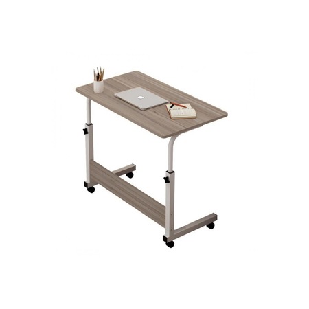 Birou mobil cu inaltime reglabila, pe roti, blat 80x40 cm, aluna - eMAG.ro