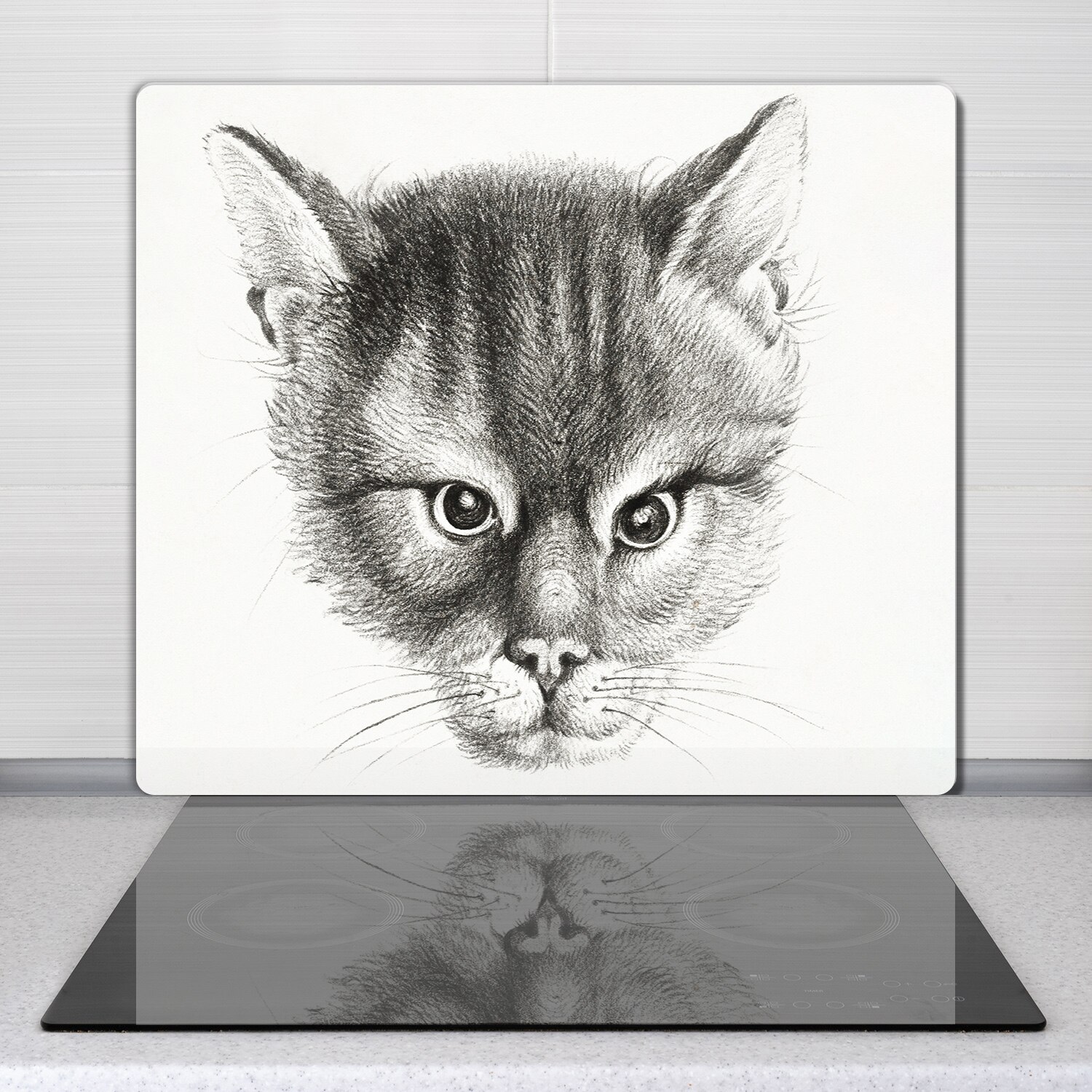 Vágódeszka, Coloray, Üveg, Négyszögletes, Rajz Állat Macska Art ...