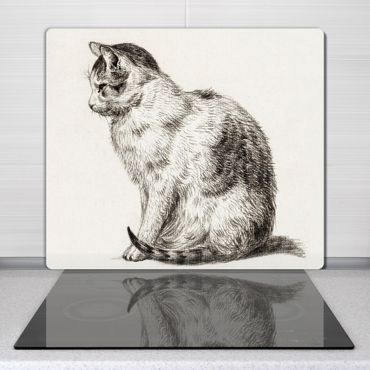 Vágódeszka, Coloray, Üveg, Négyszögletes, Rajz Állat Macska Art ...