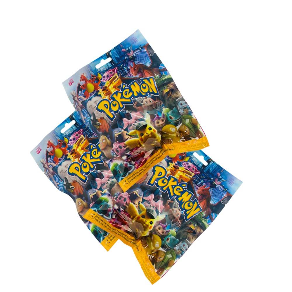 Kit 3 plicuri Pokemon, cu figurina si cartonase surpriza, Mistery Box ...