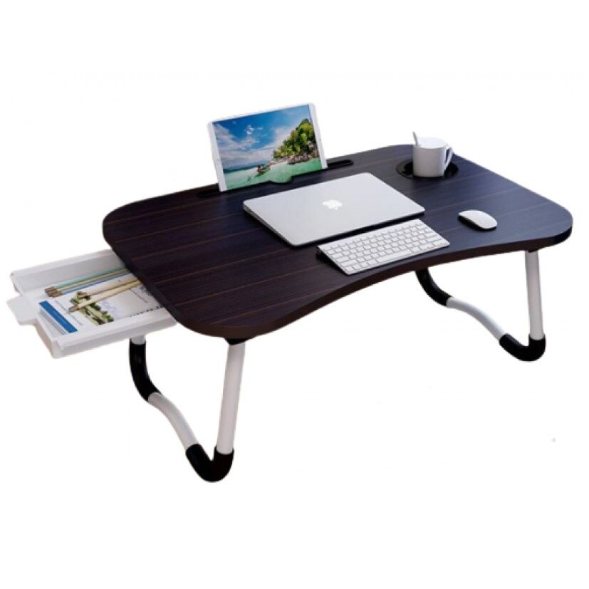 Masuta Laptop, Tableta sau Carte, 60 x 40, support pahar si sertar ...