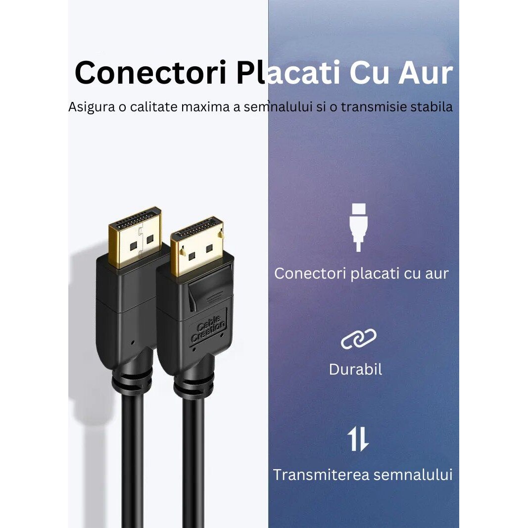 Cablu Displayport Tata la Displayport Tata CableCreation® DP1.4, HDR 8K ...